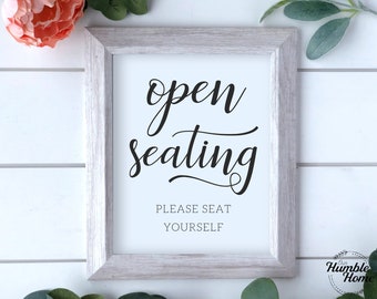 No Seating Plan Sign | Etsy
