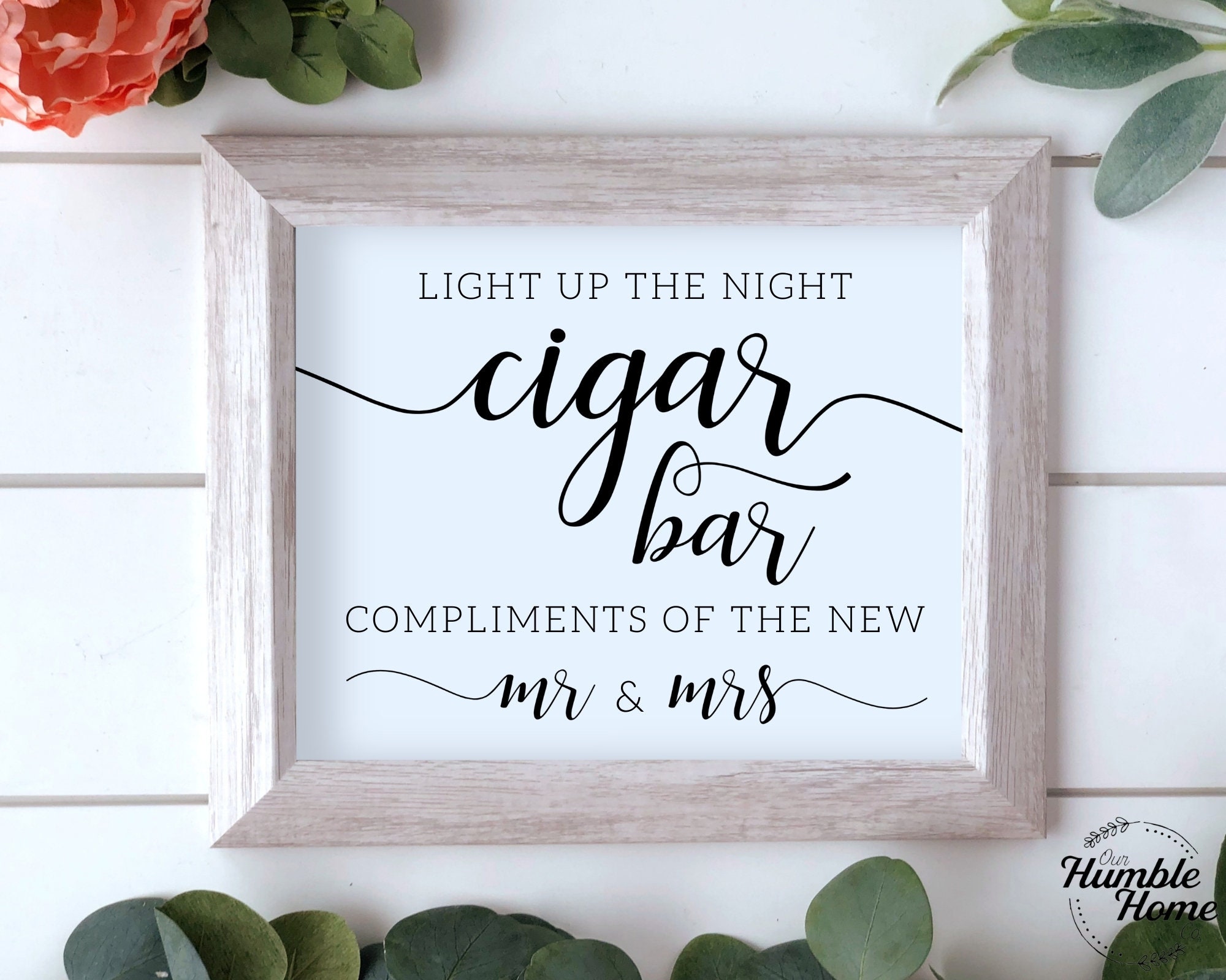 Cigar Bar Sign Light Up The Night Cigar Bar Wedding Cigar | Etsy