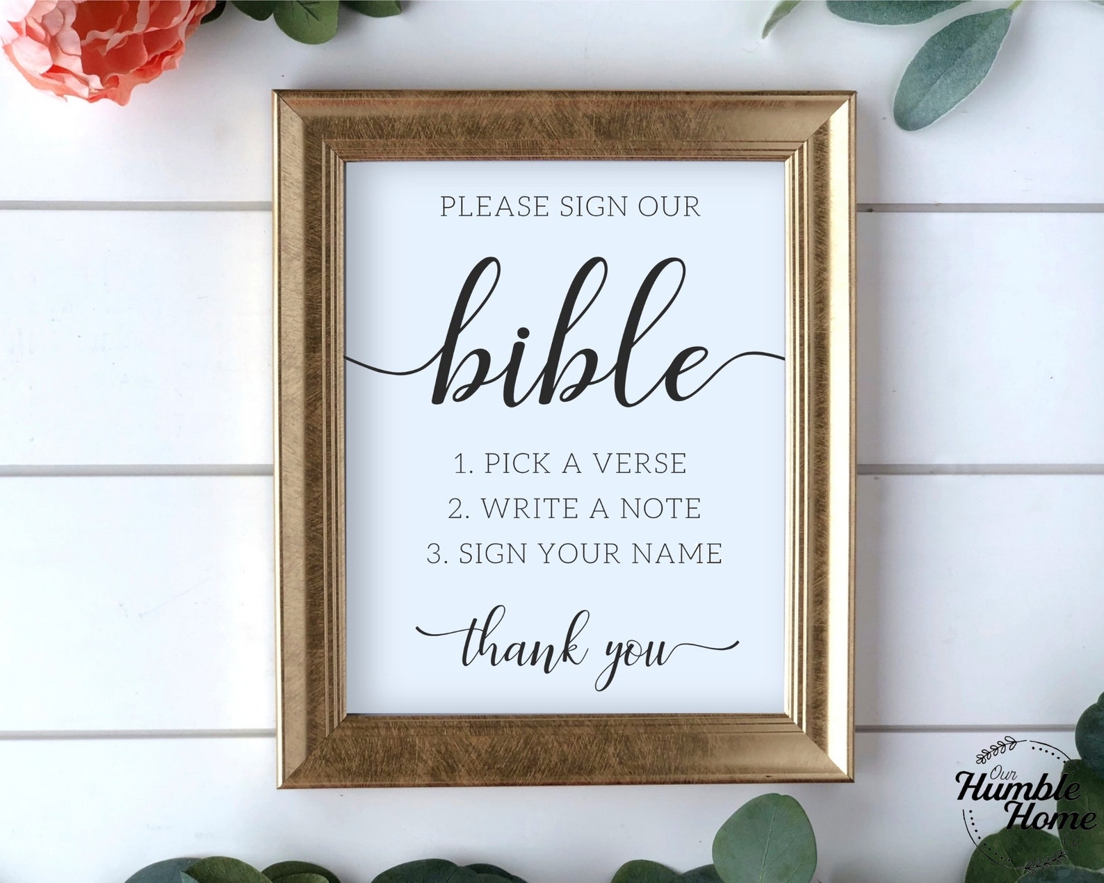 Please Sign Our Bible Sign Wedding Bible Guestbook Sign - Etsy
