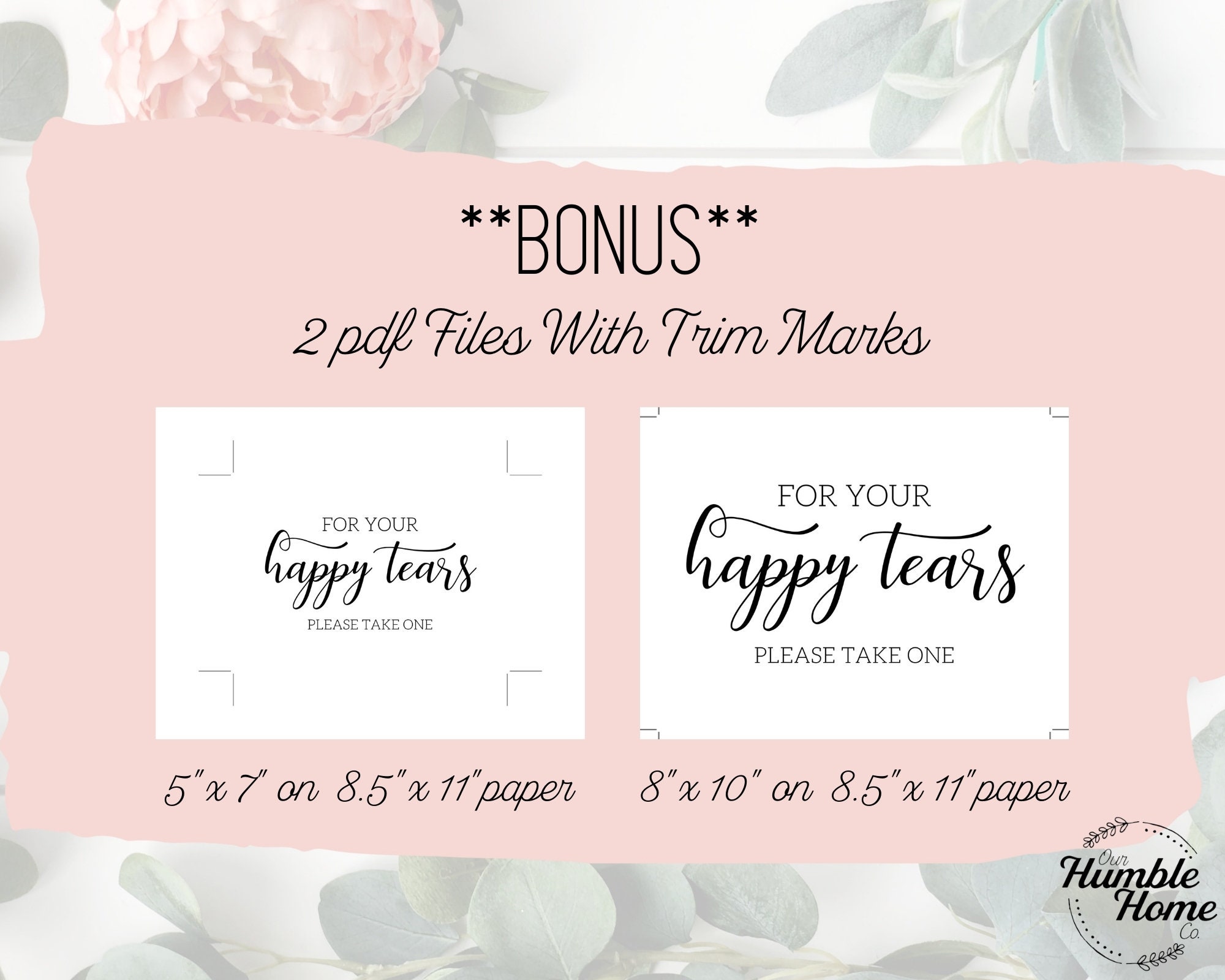 For Your Happy Tears Please Take One Sign Wedding Tissues | Etsy