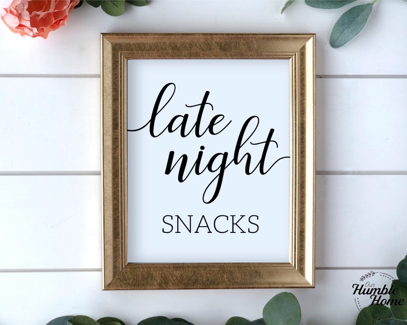 Late Night Snacks Sign Wedding Food Sign Wedding Buffet - Etsy