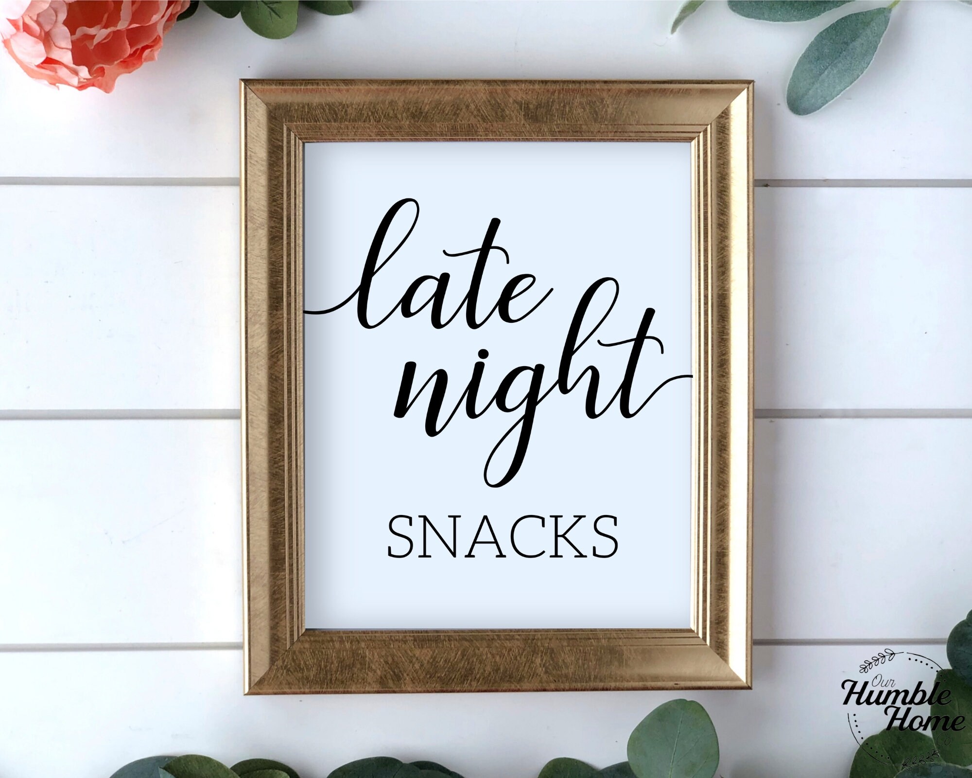 Late Night Snacks Sign Wedding Food Sign Wedding Buffet | Etsy