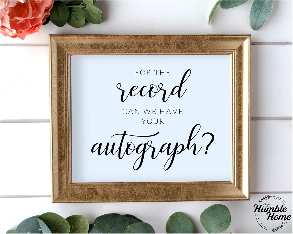 For the Record Can We Have Your Autograph Record Guestbook - Etsy