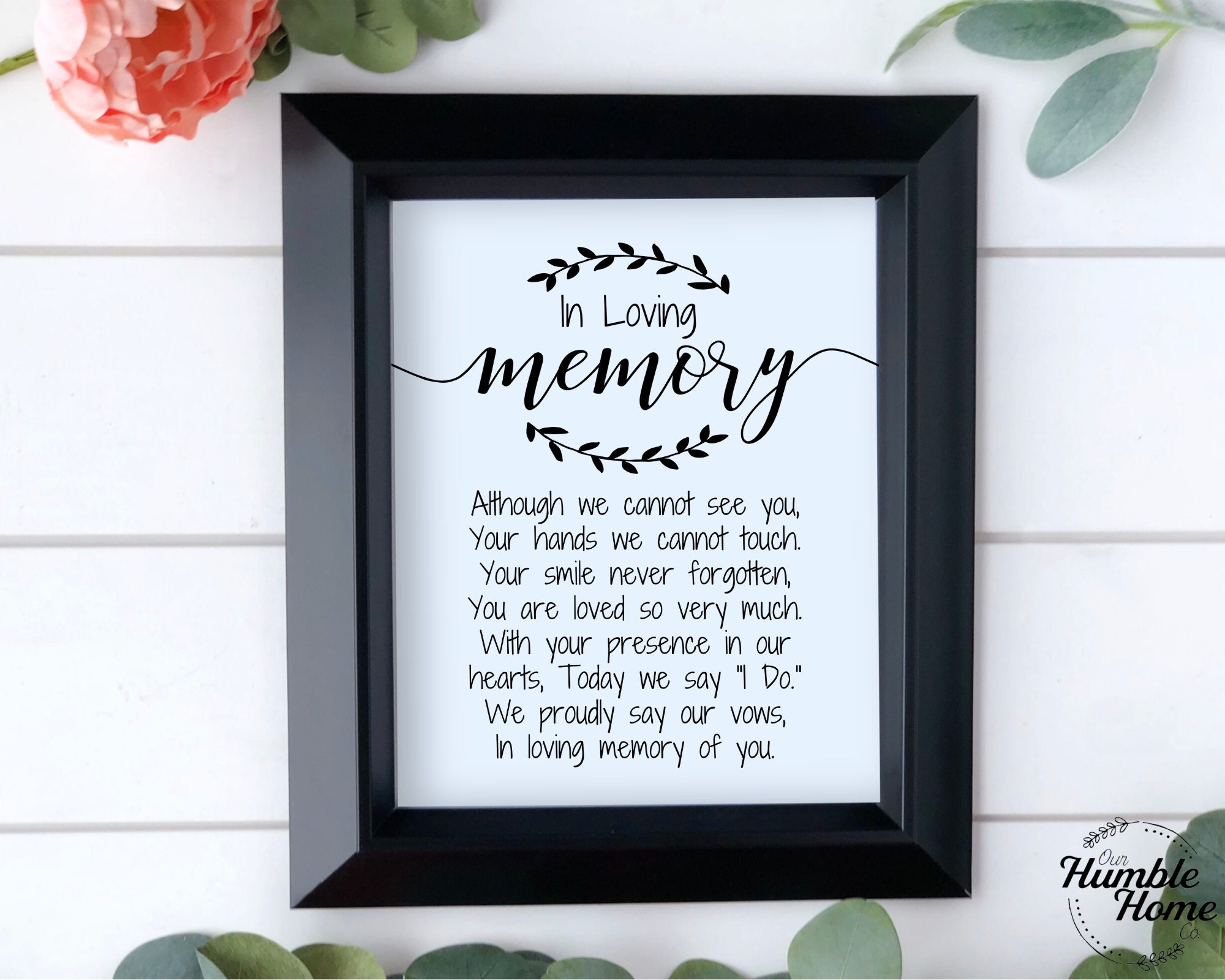 In Loving Memory Sign Wedding Memorial Sign Printable Memory | Etsy