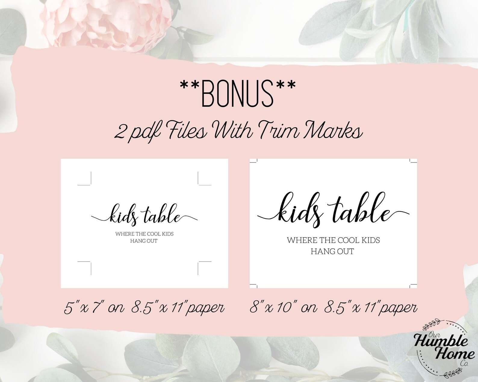 Kids Table Where the Cool Kids Hang Out Sign, Wedding Reception Signs ...