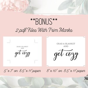 Grab A Blanket and Get Cozy Sign, Wedding Blankets Sign, Get Cozy Sign ...