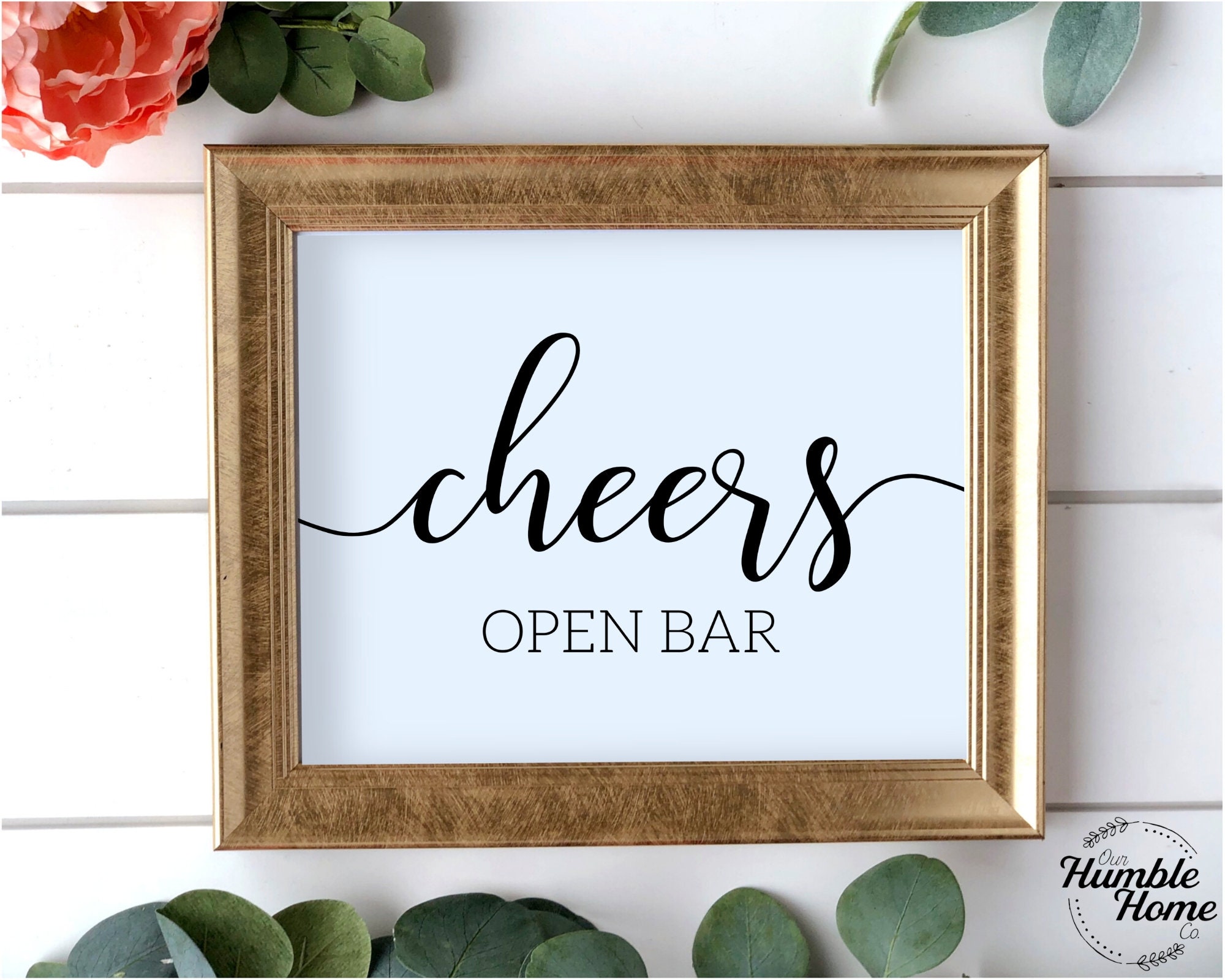 Cheers Open Bar Sign Wedding Bar Sign Open Bar Sign | Etsy