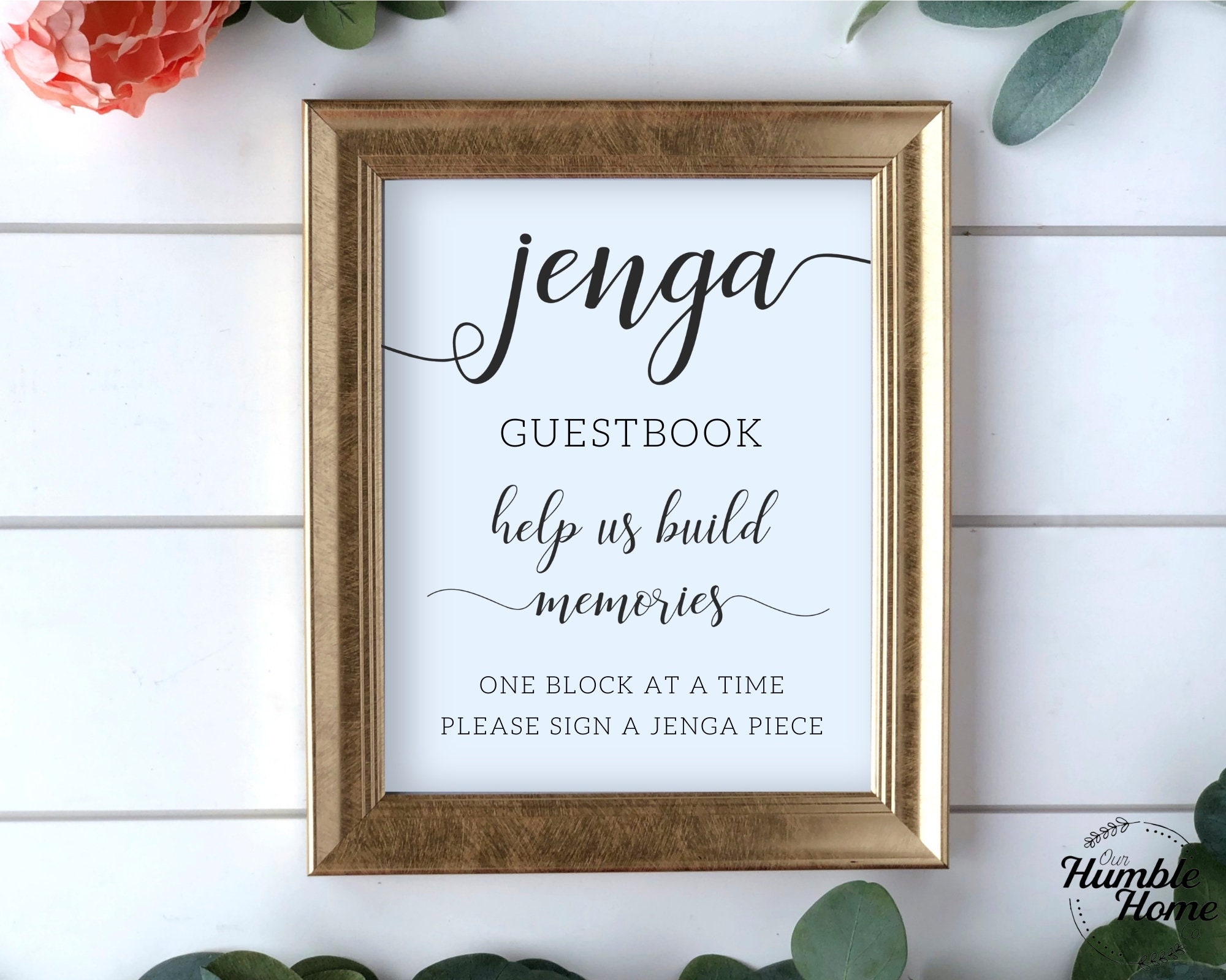 Jenga Guestbook Sign Help Us Build Memories Wedding Jenga - Etsy