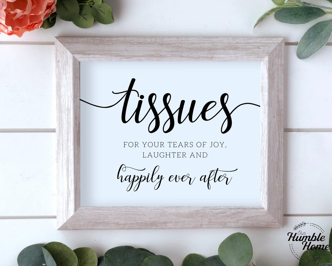Tissues for Your Tears of Joy Laughter and Happily Ever After, Wedding ...