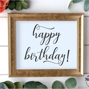 Happy Birthday Sign, Birthday Party Sign, Happy Birthday Printable Sign ...