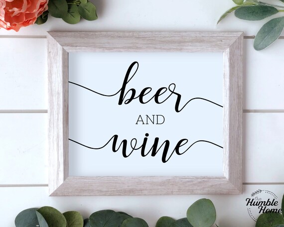 Beer and Wine Bar Sign Wedding Bar Signs Wedding Beer Sign | Etsy