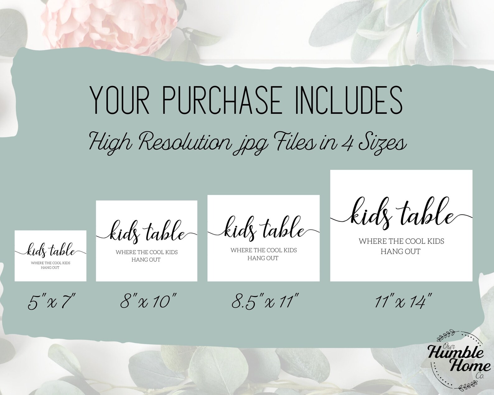 Kids Table Where the Cool Kids Hang Out Sign, Wedding Reception Signs ...