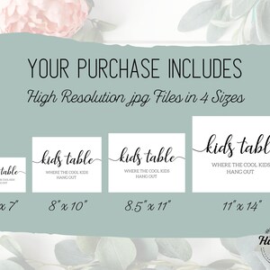 Kids Table Where the Cool Kids Hang Out Sign, Wedding Reception Signs ...