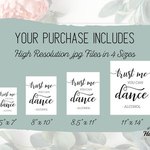 Trust Me You Can Dance Alcohol Sign, Funny Bar Sign, Wedding Reception ...