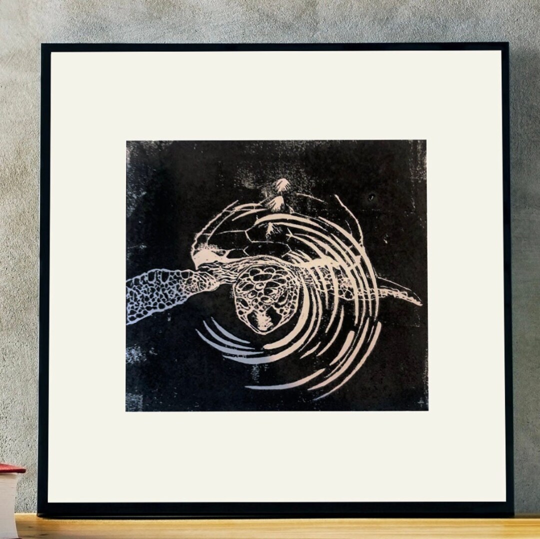 Turtle Lino Print - Etsy
