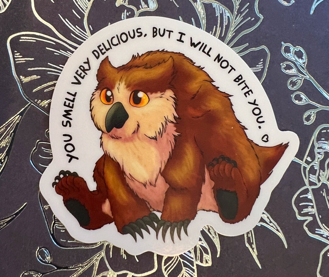 You Smell Very Delicious... Owlbear Cub Vinyl Sticker BG3 - Etsy