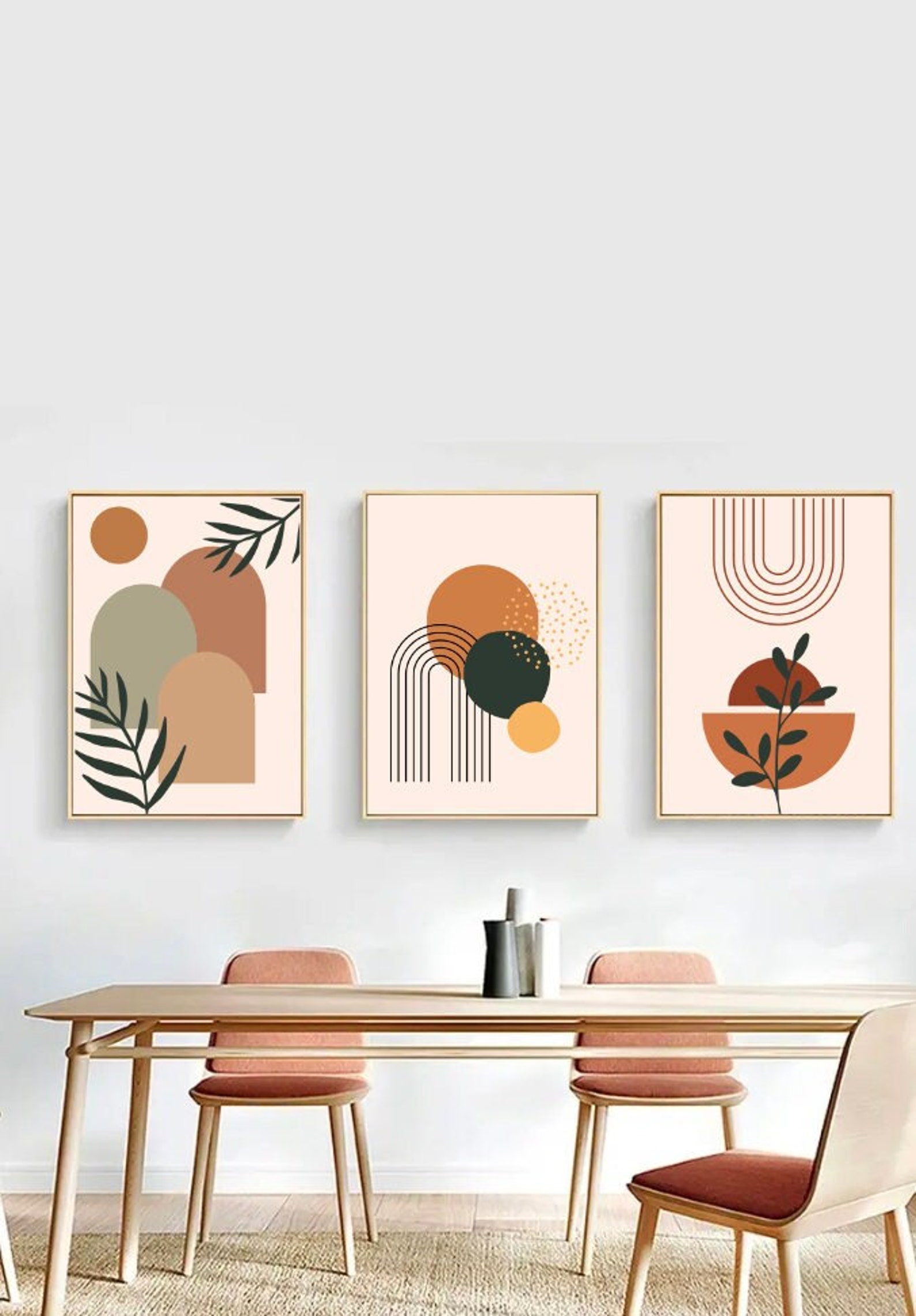 Aesthetic Terracotta Art Posters, Aesthetic Abstract Prints, Geometric ...