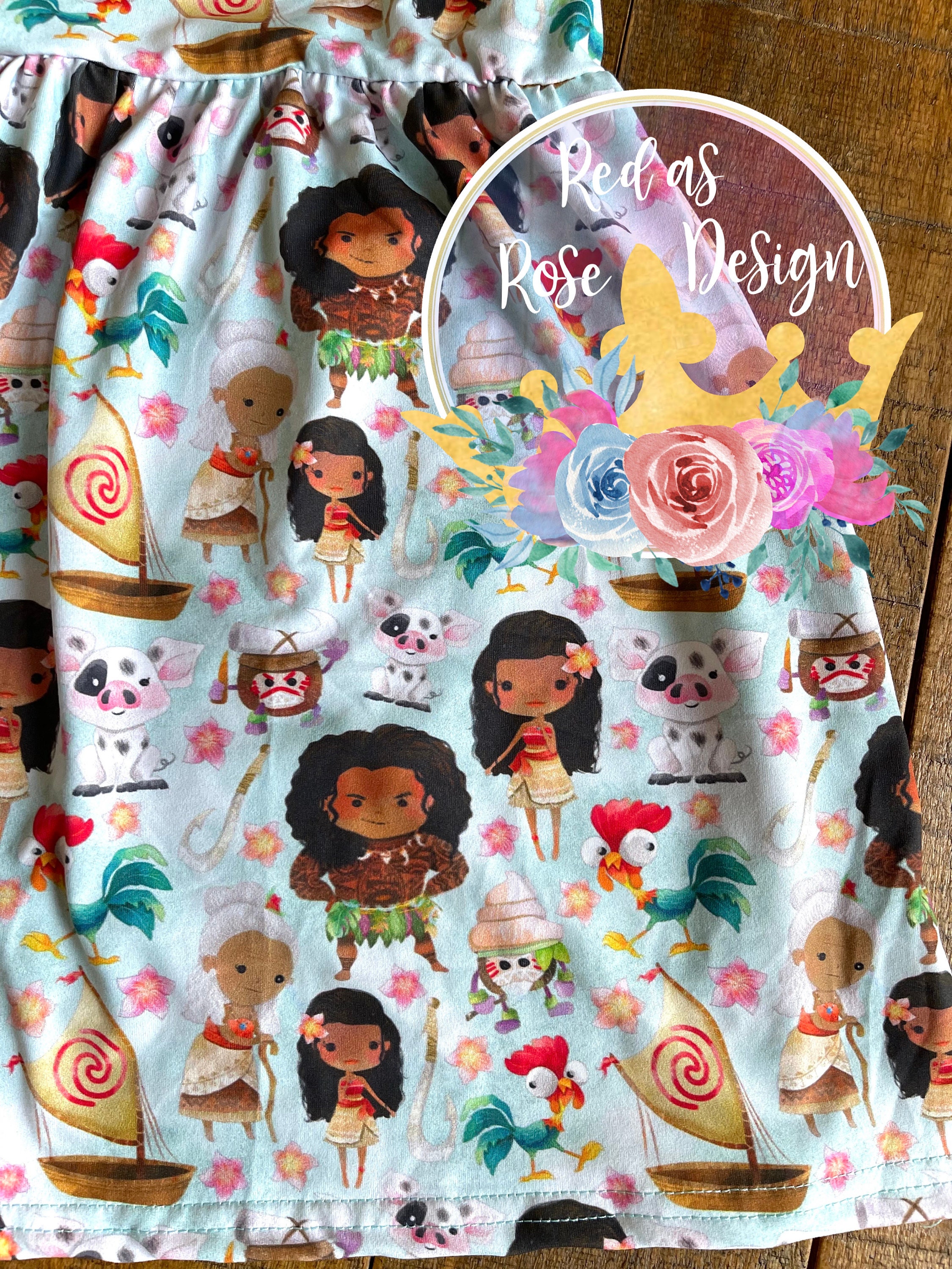 Moana Dress/disney Princess Dress/disney Flutter Dress - Etsy