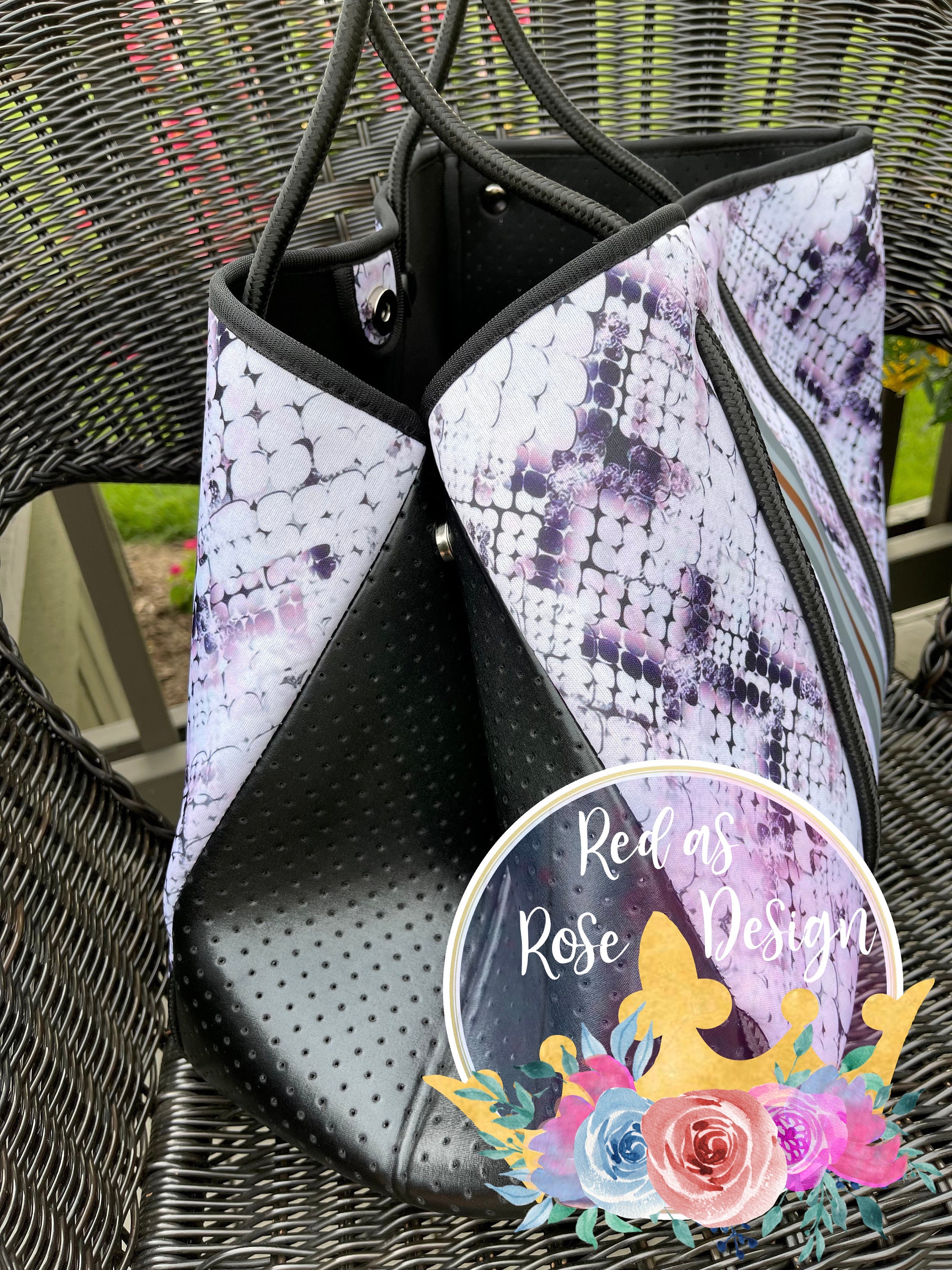 Neoprene Tote/neoprene Beach Bag/large Neoprene | Etsy