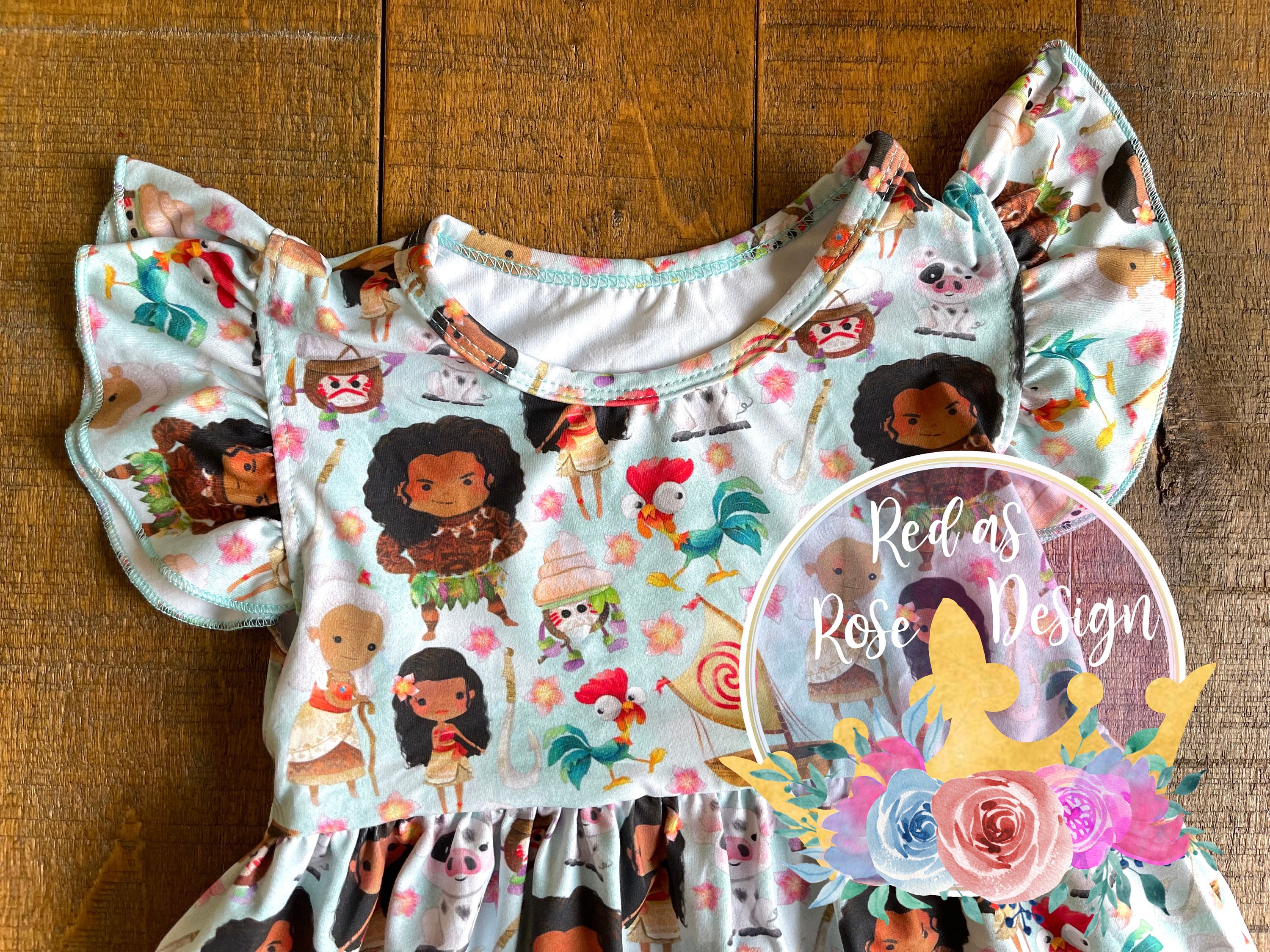Moana Dress/disney Princess Dress/disney Flutter Dress - Etsy
