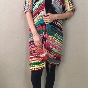 Chunky Knit Cardigan, Oversized Kimono Cardigan. Hand Knitted Cardigan, Jacket a Dual ...