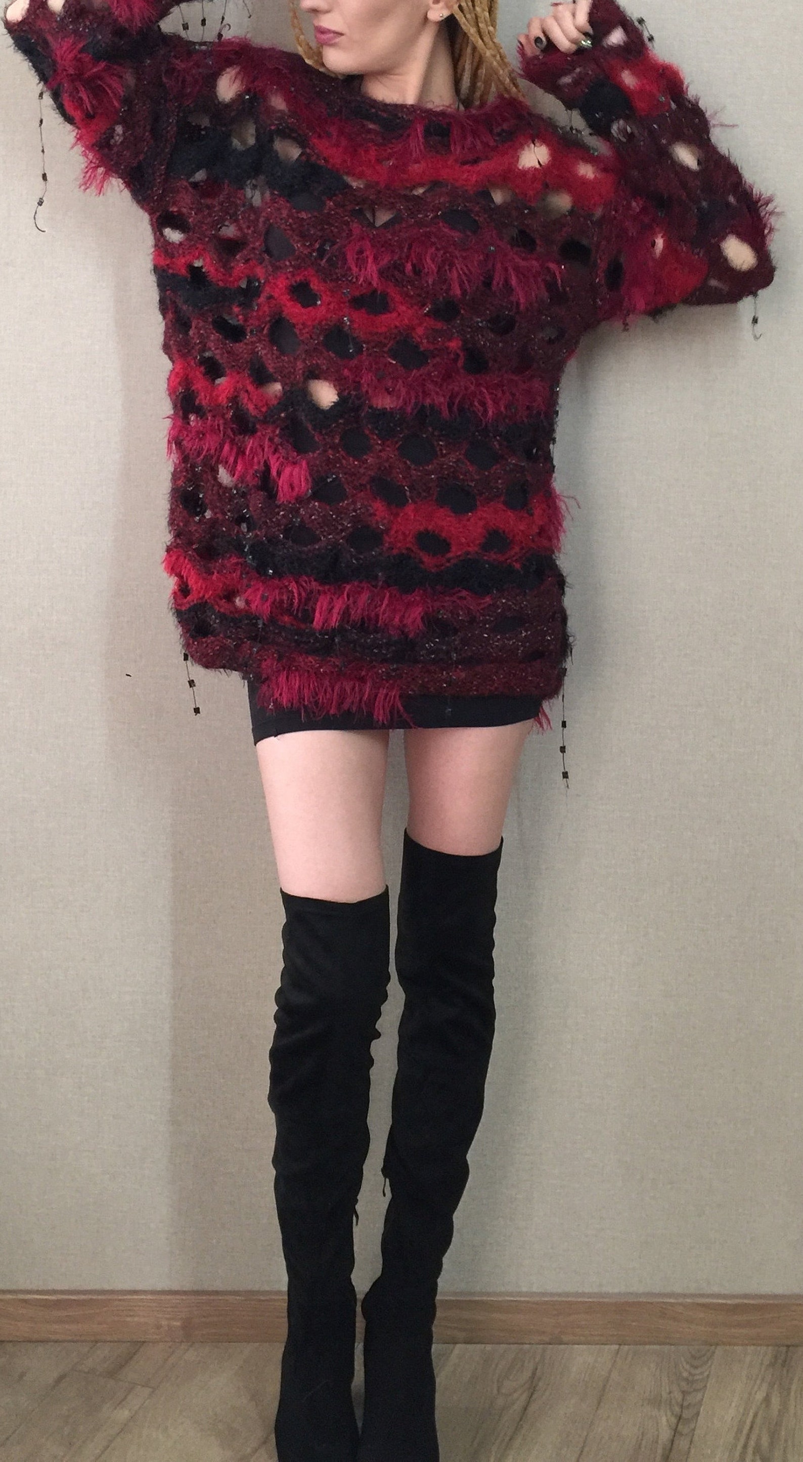 Hand Knit Sweater Hand Woven Clothes Jacket Hand Knitted - Etsy