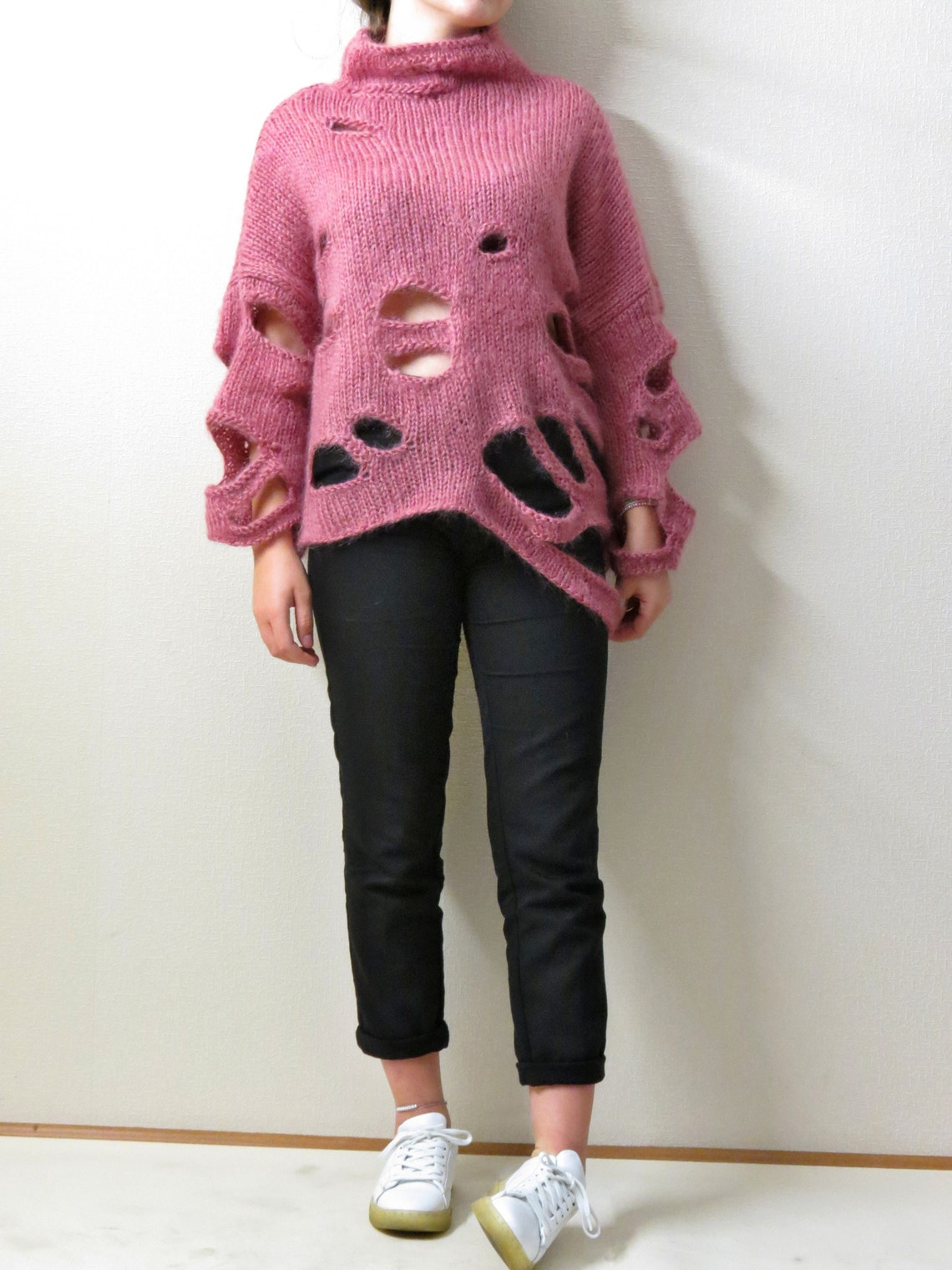 Mohair Sweater Rose futuristic Clothing Cropped Sweater - Etsy