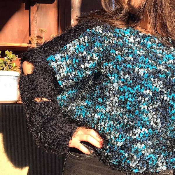 Chunky Knit Cardigan, Oversized Kimono Cardigan. Hand Knitted Cardigan, Jacket a Dual ...