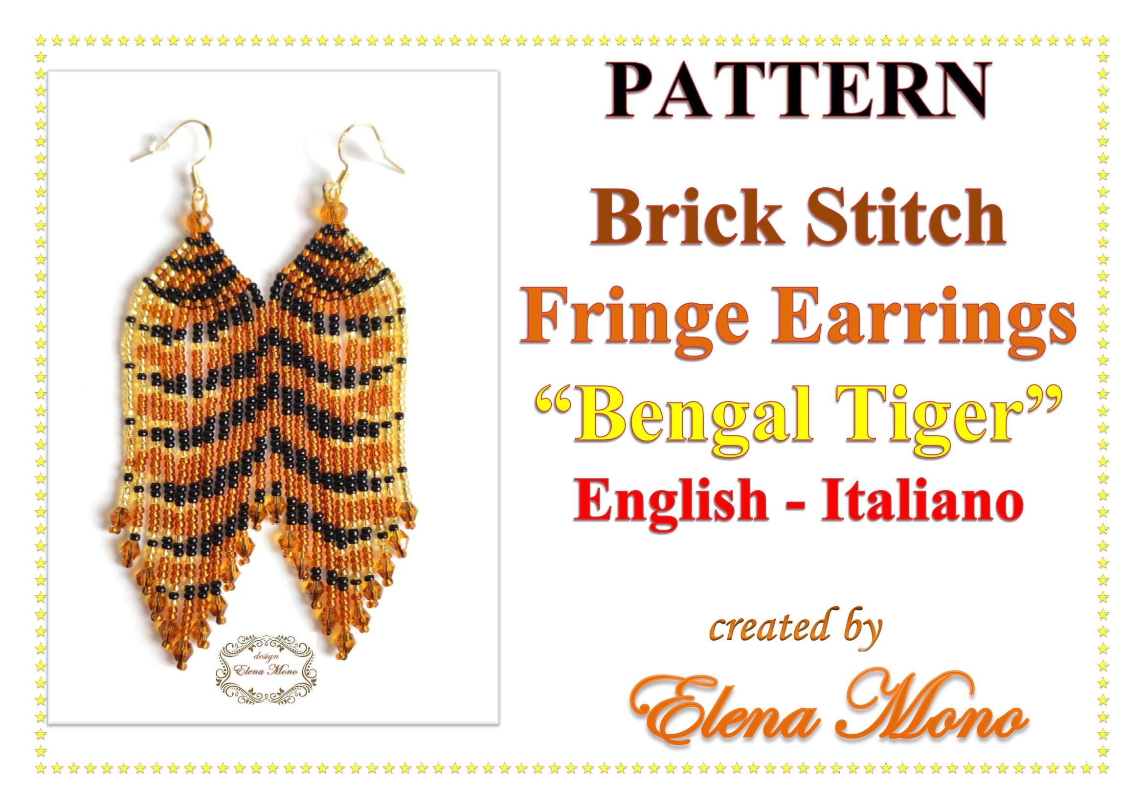 PDF Pattern and Tutorial Brick Stitch Long Fringe Earrings | Etsy