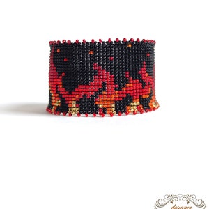 PDF Pattern Beaded Loom Bracelet "fire", PDF Tutorial, Beaded Jewelry ...
