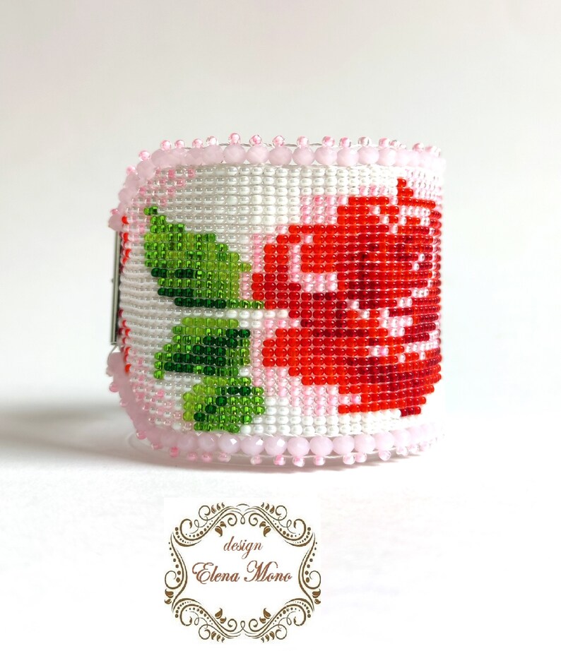 PDF Pattern Bead Loom Bracelet rose PDF Tutorial - Etsy