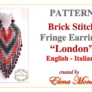 PDF Pattern and Tutorial Brick Stitch Long Fringe Earrings | Etsy