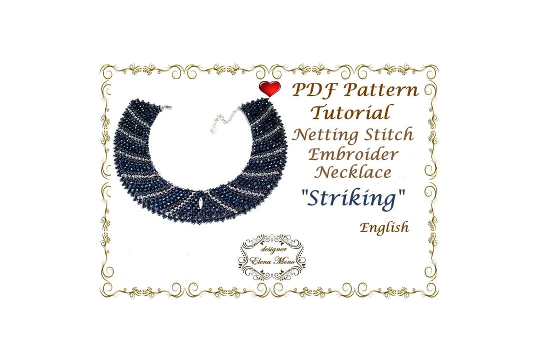 PDF Pattern Bead Netting Stitch Embroider Necklace "striking", PDF ...
