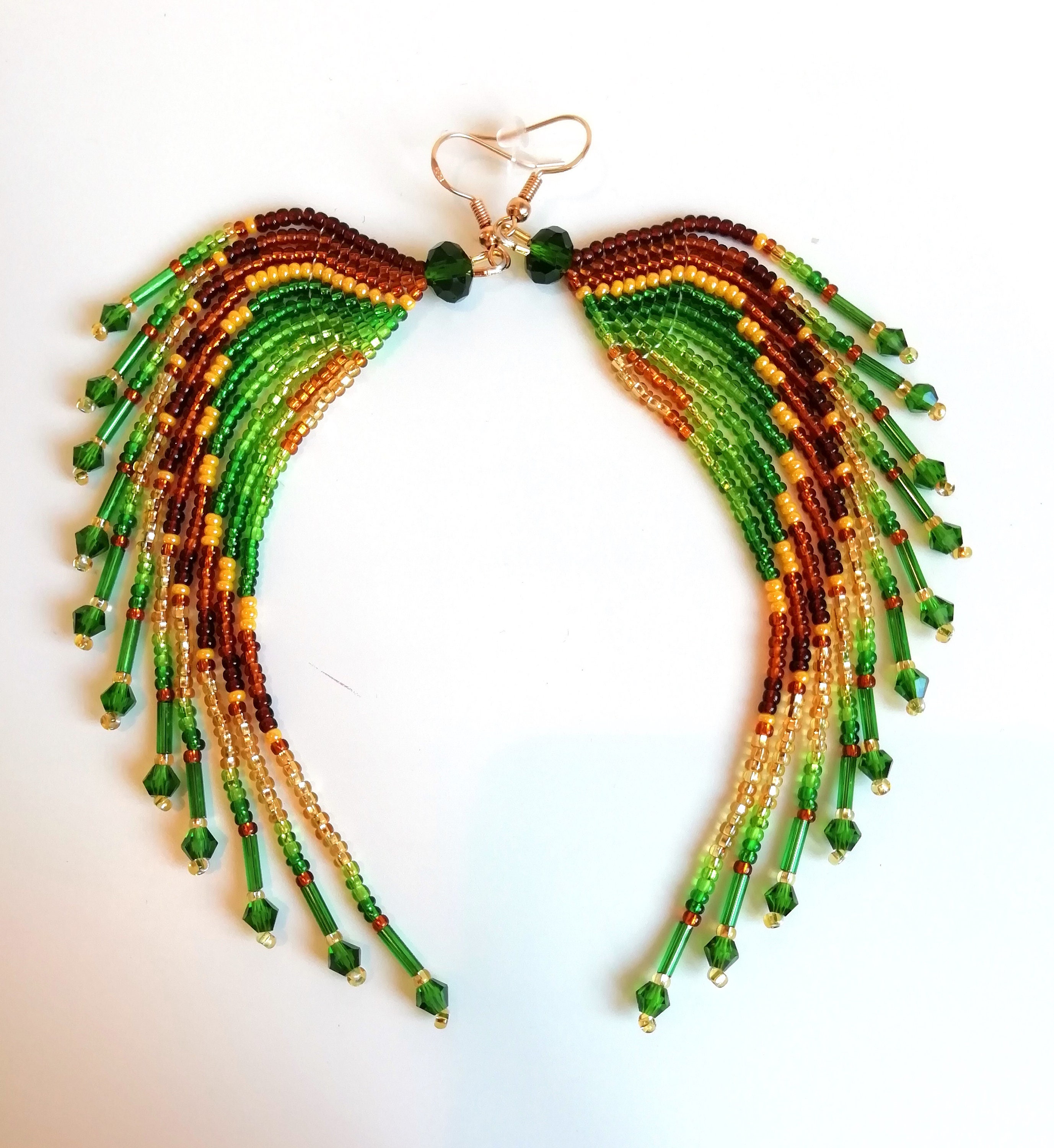 PDF Pattern and Tutorial Brick Stitch Long Fringe Earrings | Etsy