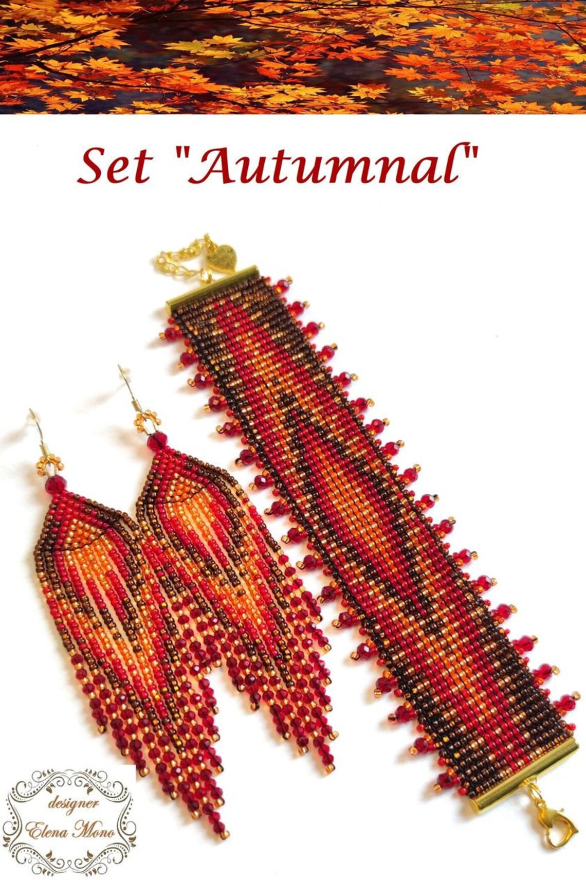 PDF Pattern and Tutorial Brick Stitch Fringe Earrings - Etsy