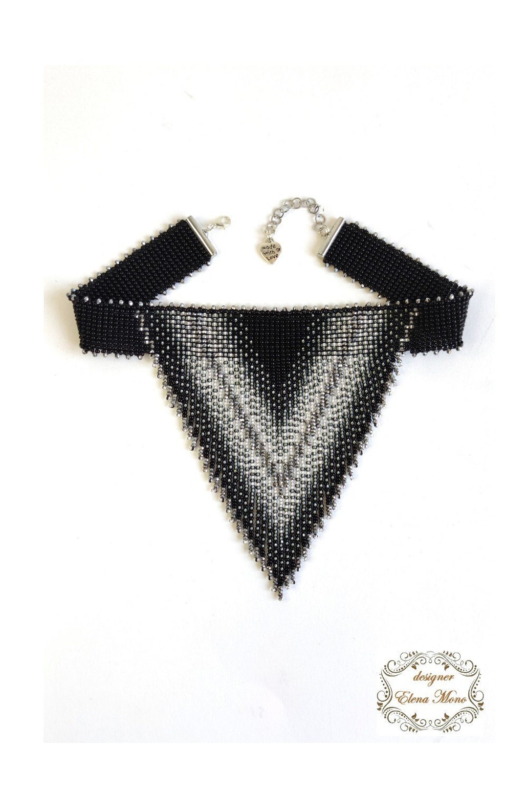 Beaded Loom Fringe Necklace stars Way, Choker, Beaded Jewellery, Beaded ...