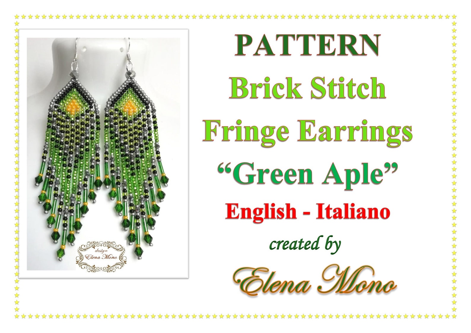 PDF Pattern and Tutorial Brick Stitch Fringe Earrings | Etsy