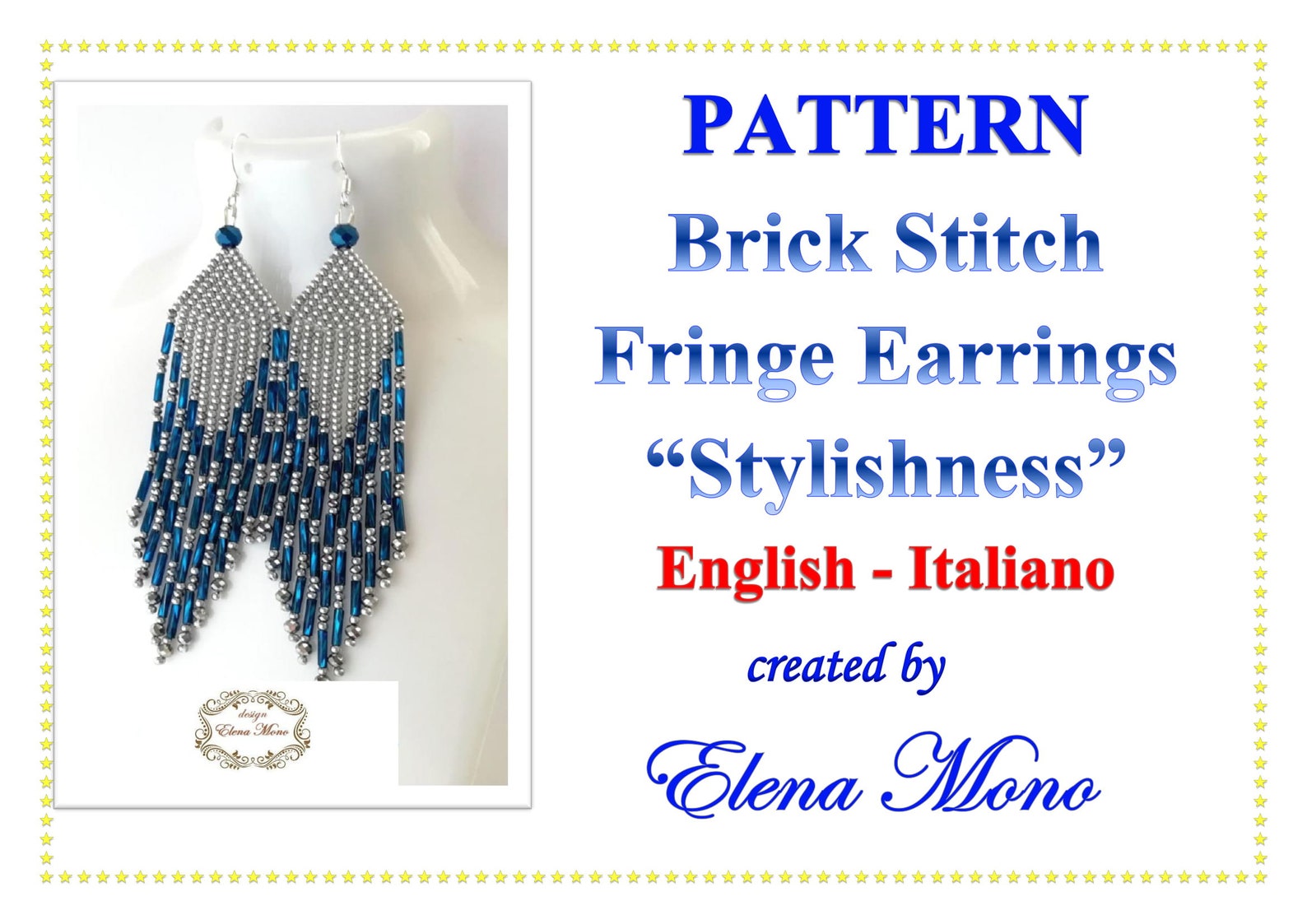 PDF Pattern and Tutorial Brick Stitch Long Fringe Earrings - Etsy