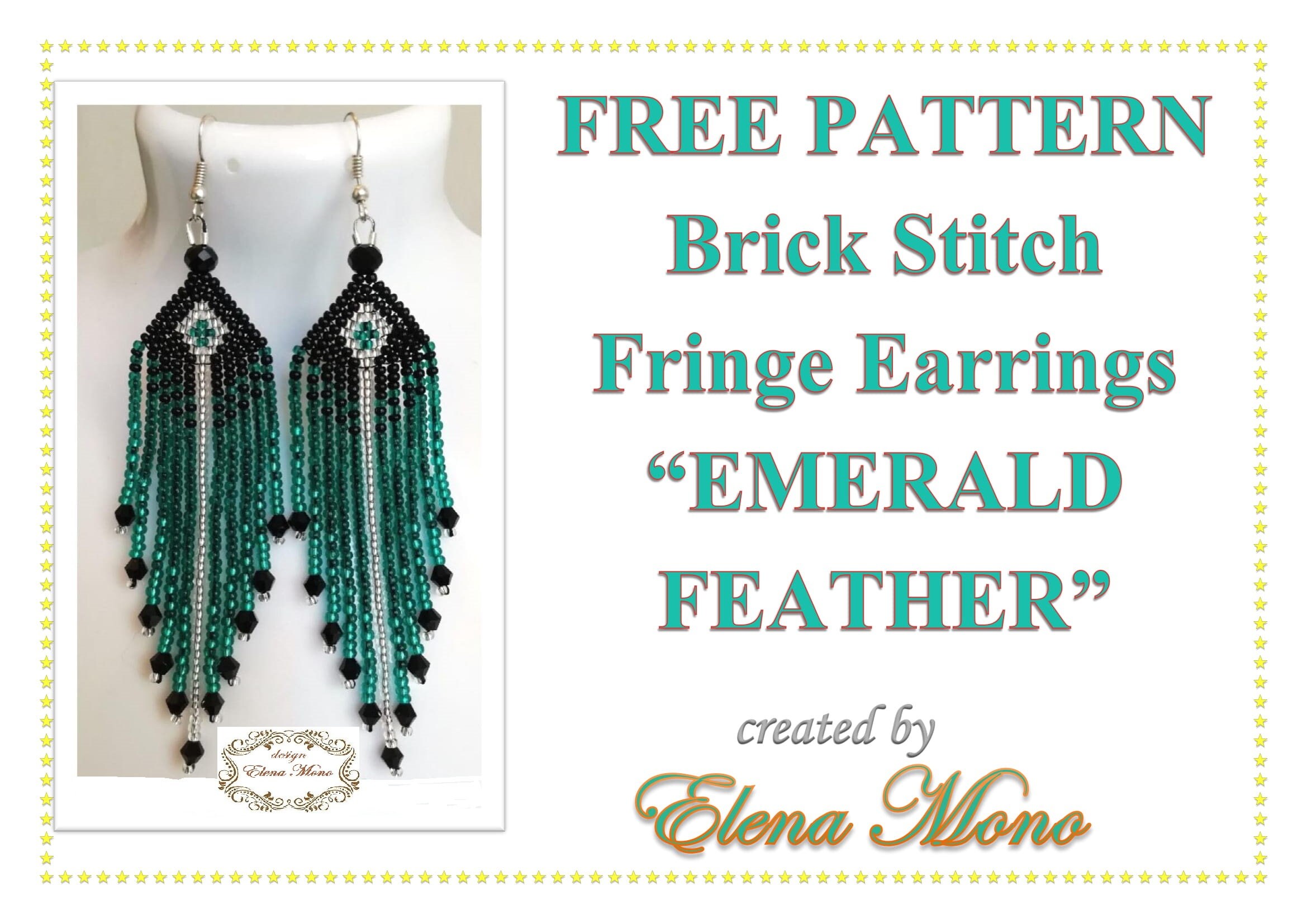 PDF Pattern and Tutorial Brick Stitch Long Fringe Earrings | Etsy