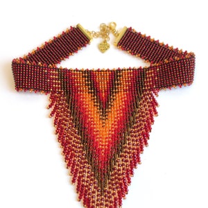 PDF Pattern Beaded Loom Fringe Necklace "autumnal", PDF Tutorial ...