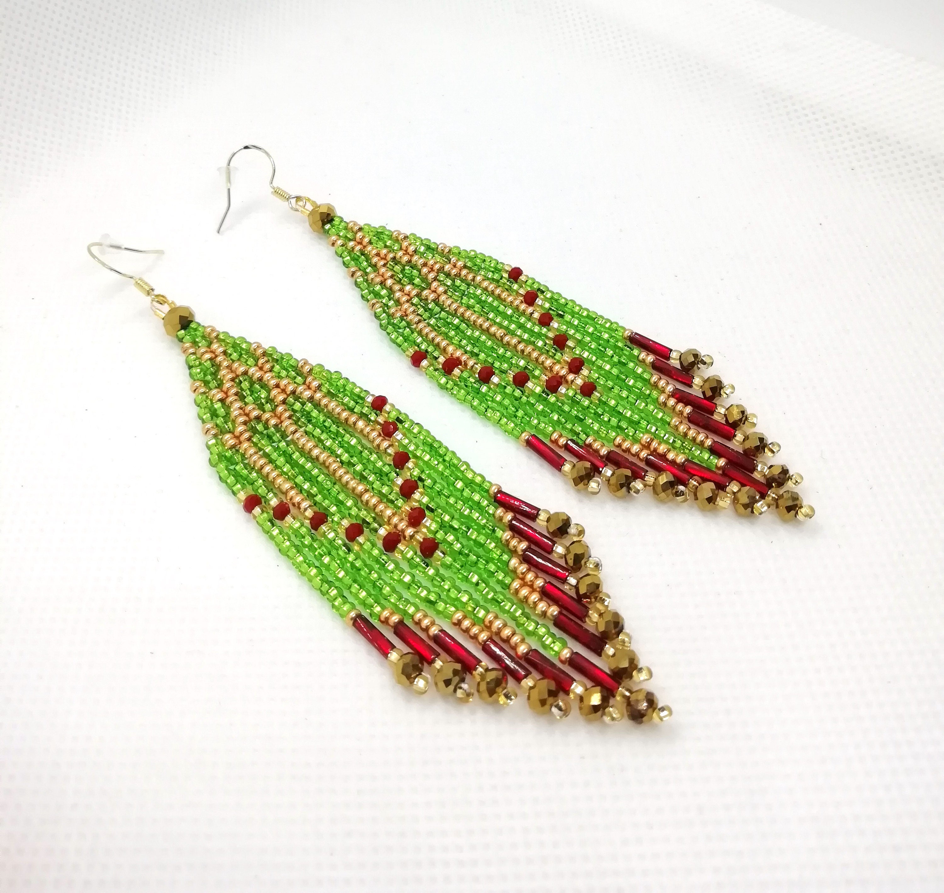 PDF Pattern and Tutorial for Double Brick Stitch Fringe | Etsy