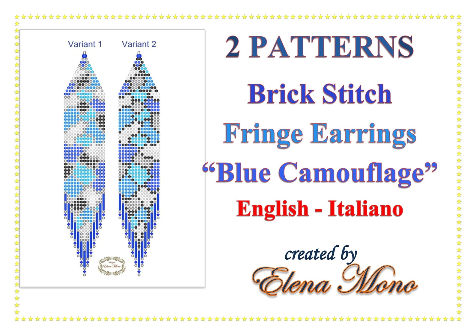 PDF Pattern and Tutorial Brick Stitch Fringe Earrings | Etsy