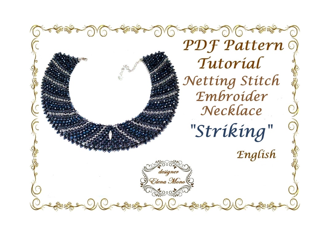 PDF Pattern Bead Netting Stitch Embroider Necklace striking, PDF ...