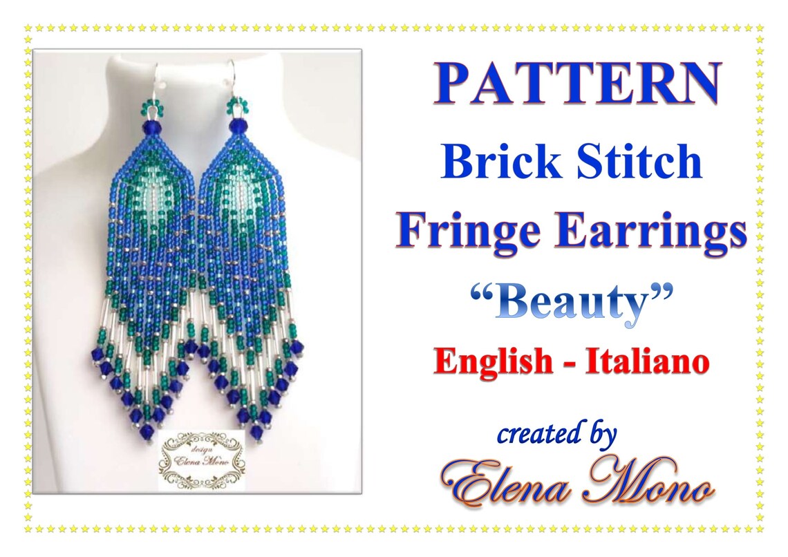 PDF Pattern and Tutorial Long Brick Stitch Fringe Earrings - Etsy