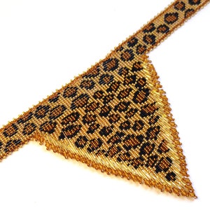 Beaded Loom Fringe Necklace golden Leopard Print - Etsy