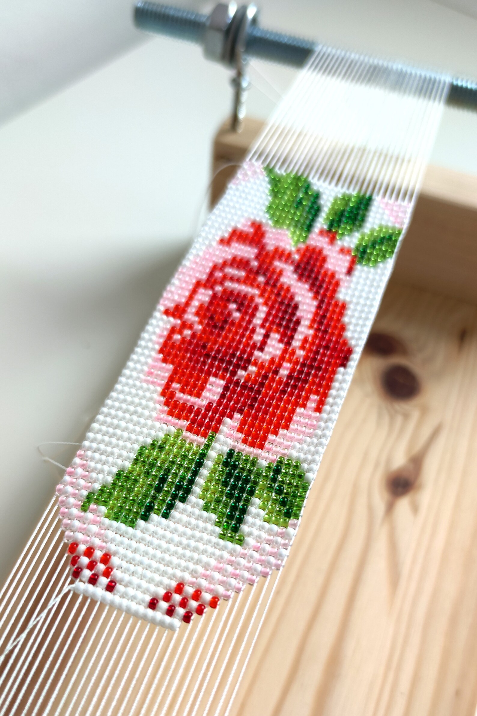 PDF Pattern Bead Loom Bracelet rose PDF Tutorial | Etsy