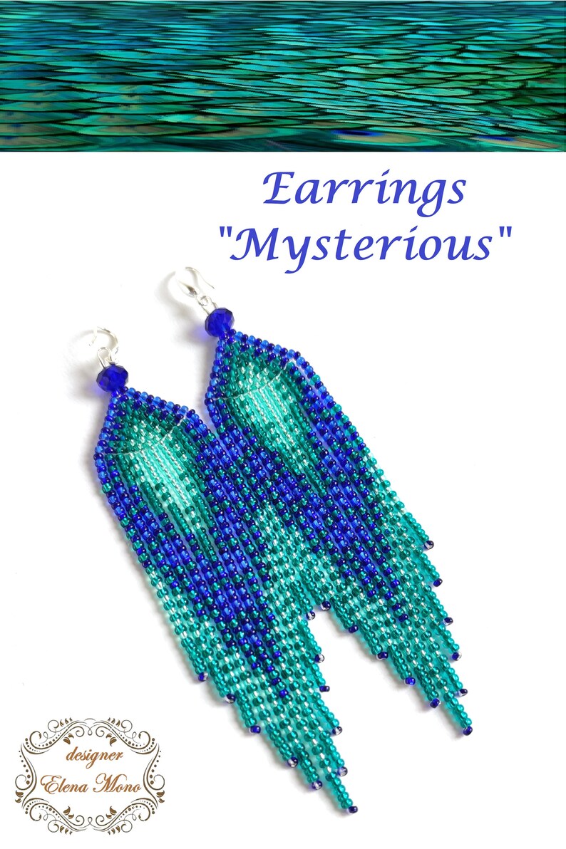 PDF Pattern and Tutorial Brick Stitch Fringe Earrings - Etsy