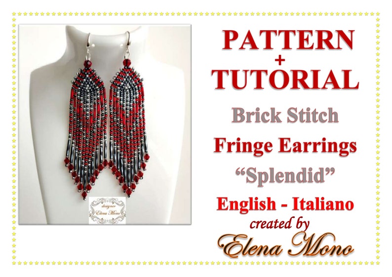 PDF Pattern and Tutorial Brick Stitch Fringe Earrings - Etsy