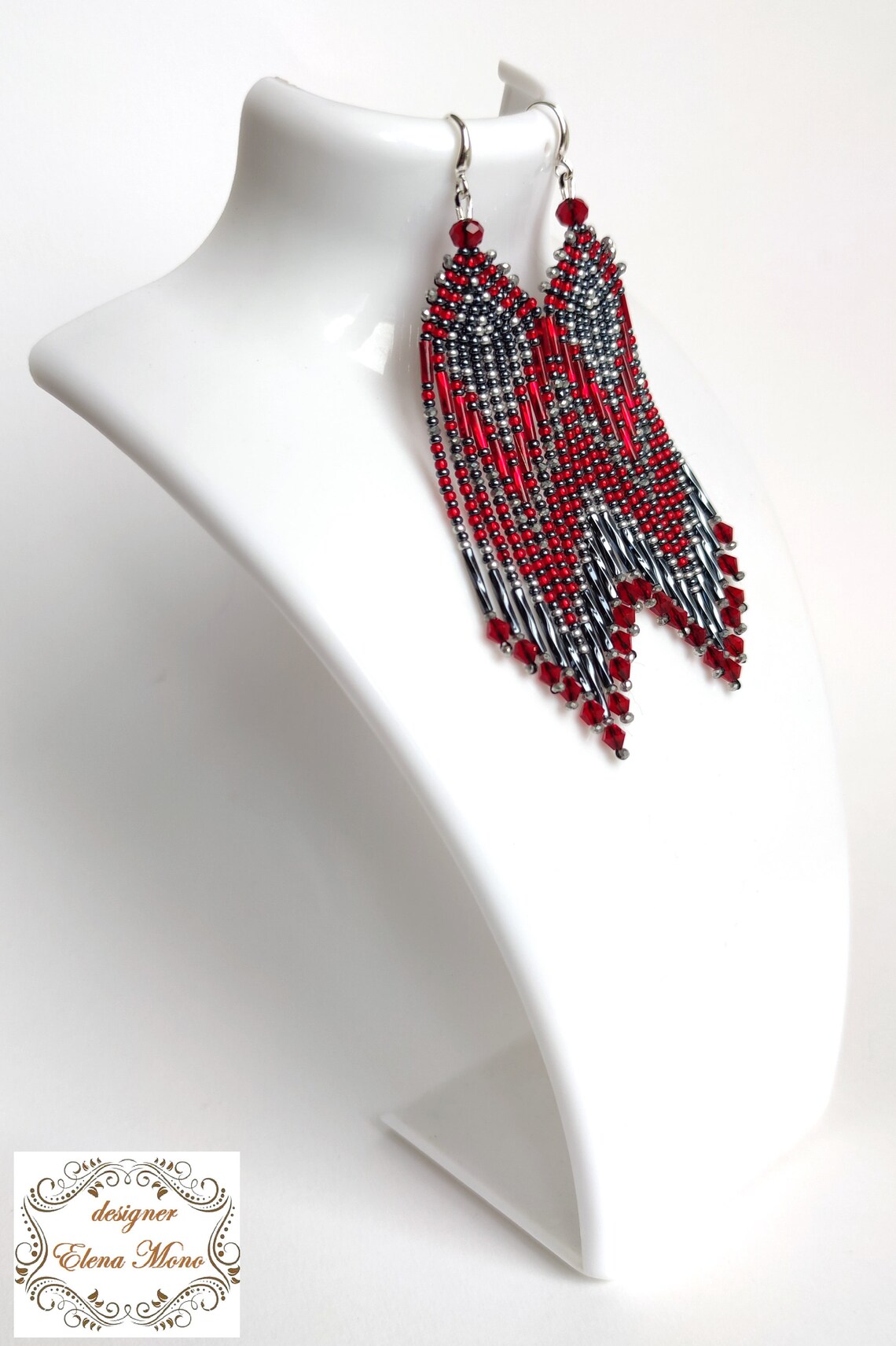 PDF Pattern and Tutorial Brick Stitch Fringe Earrings - Etsy