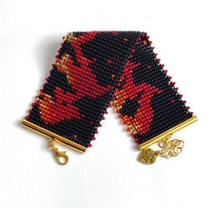PDF Pattern Beaded Loom Bracelet "fire", PDF Tutorial, Beaded Jewelry ...